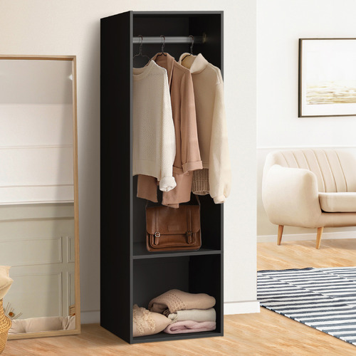 Black Cassandra Open Wardrobe Temple Webster